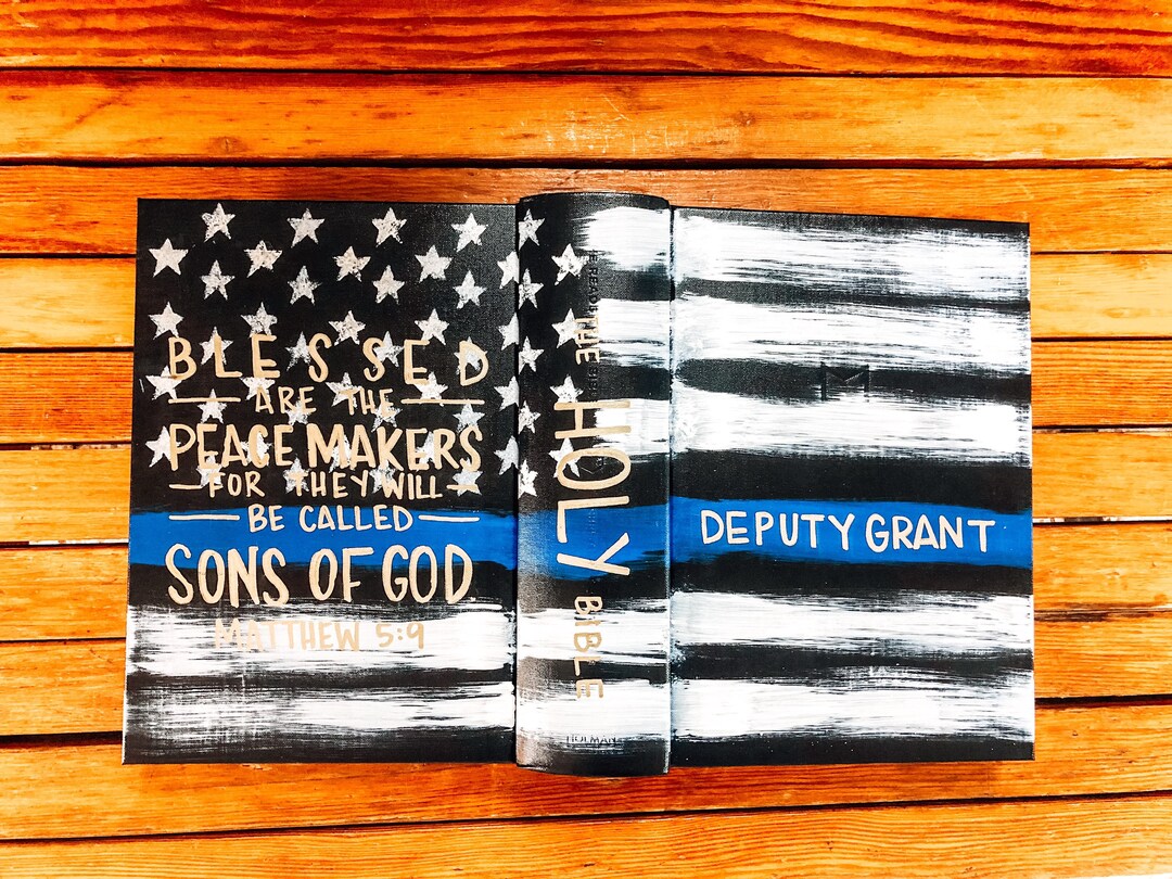 Hand Painted Police/firefighter Bible: Personalized Holy Book - Etsy