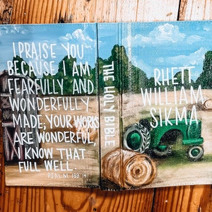 Farm Life Custom Painted Bible, Personalized Bible, Hand Painted Holy ...