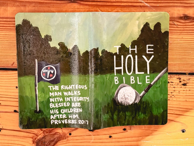 Golf Hand Painted Bible: Personalized Holy Book - Etsy