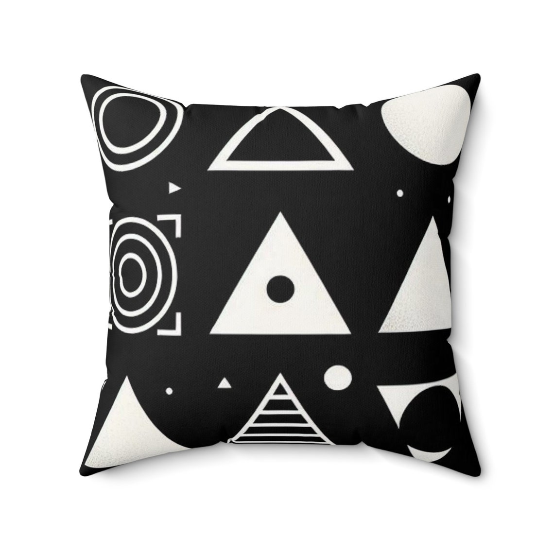 Black and White Geometric Shapes Pillow, Accent Pillow, High Contrast ...