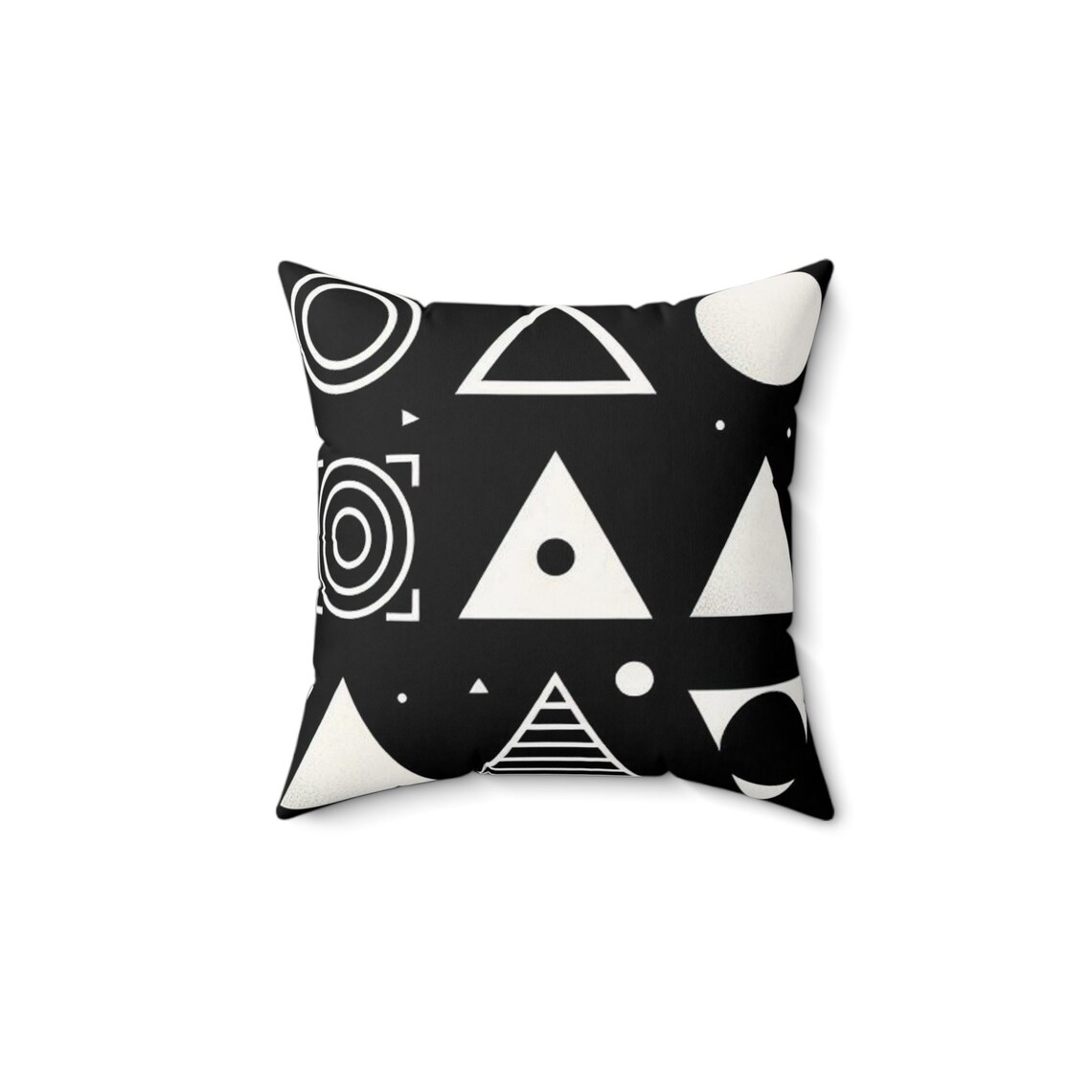 Black and White Geometric Shapes Pillow, Accent Pillow, High Contrast ...