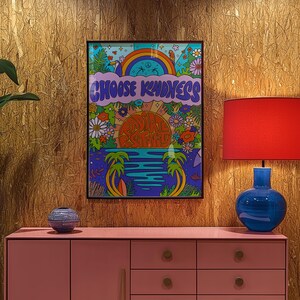 Choose Kindness Poster - Rainbow Positive Quote Playroom Decor Colorful ...