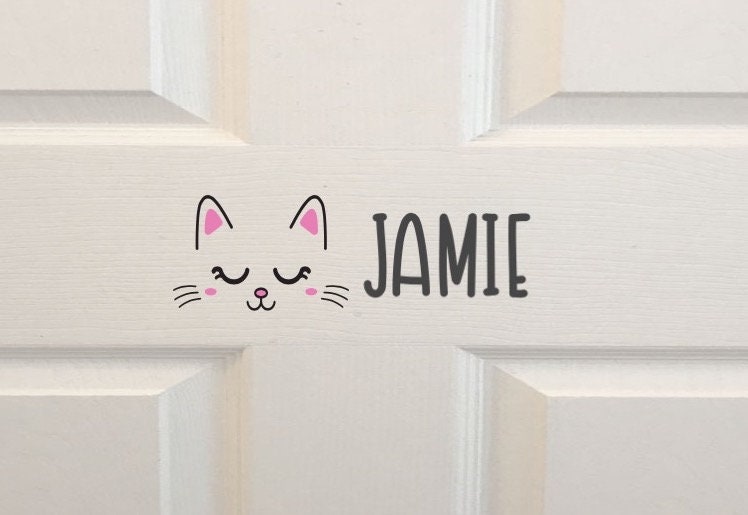Cat Door Sign Custom Door Decal Personalized Kids Door Sign | Etsy Canada