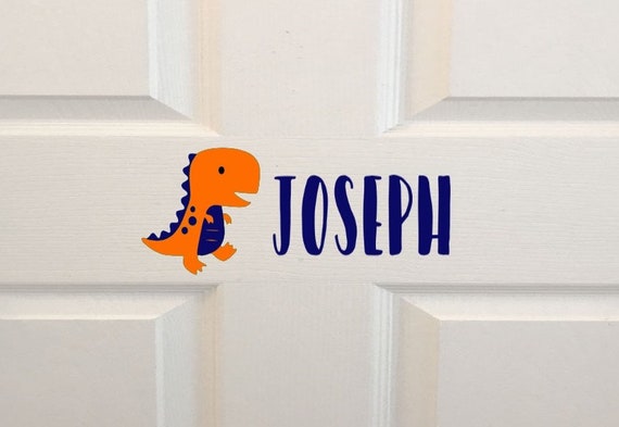Dinosaur Door Sign Personalized Door Name T-rex Decal | Etsy