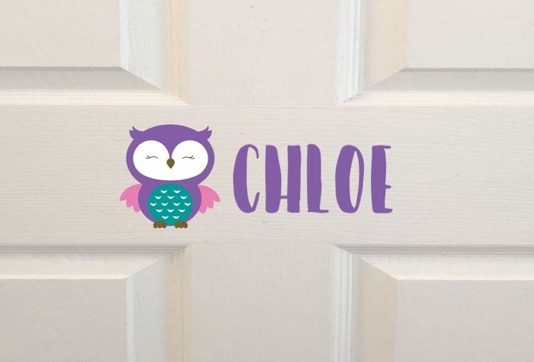 Owl Door Sign Custom Door Decal Personalized Kids Door Sign | Etsy