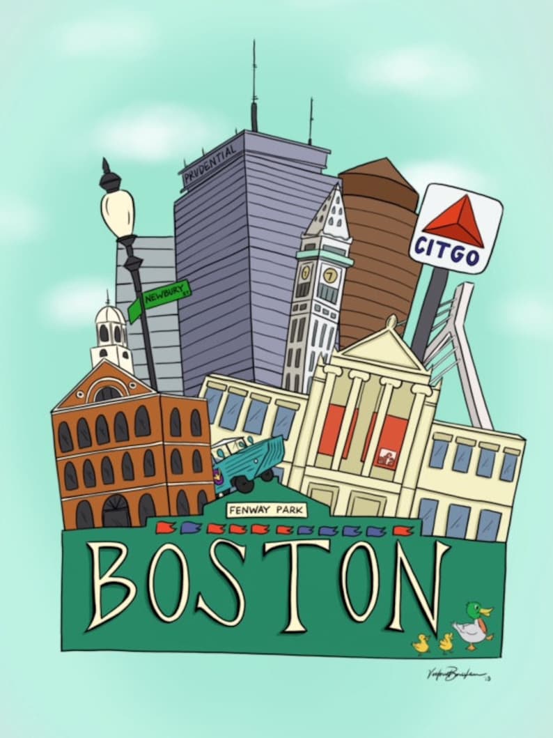 Boston Print - Etsy