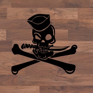 Sailor Skull & Crossbones Jolly Roger, Navy Sticker, Navy Decal, Navy ...