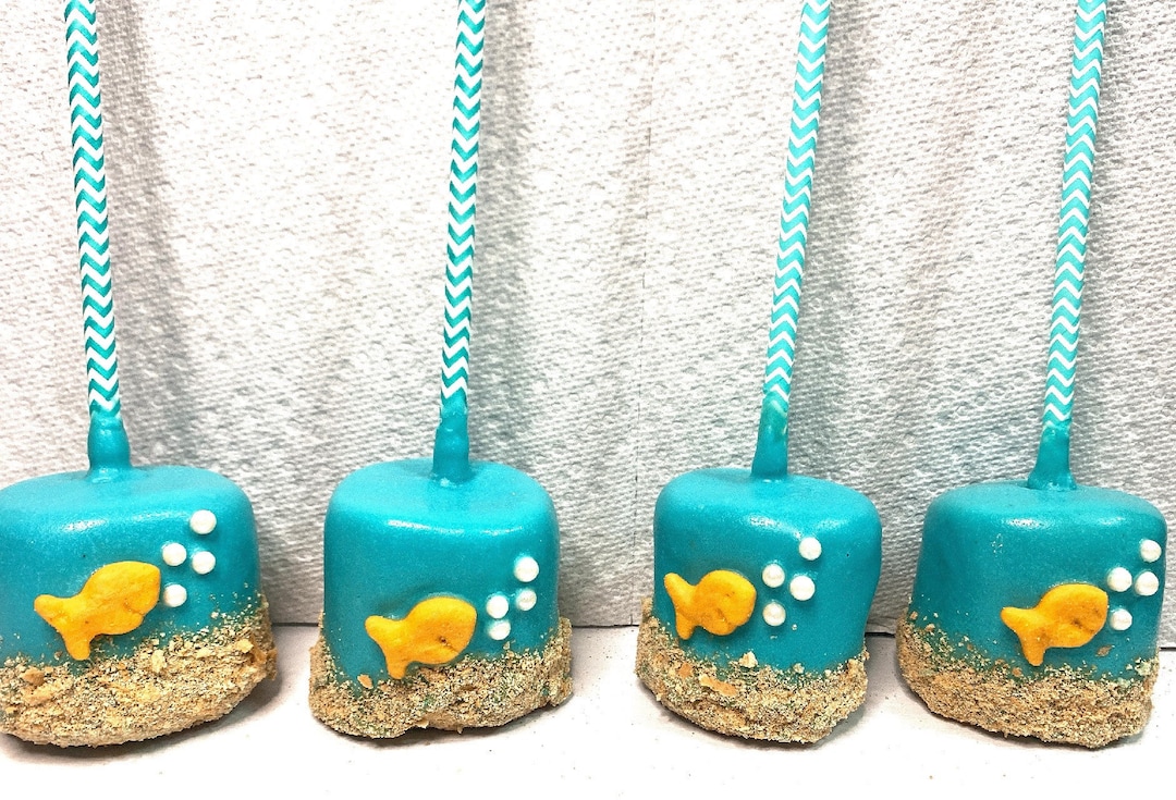 Mermaid Marshmallow Pops: Chocolate Covered Nautical Favors - Etsy