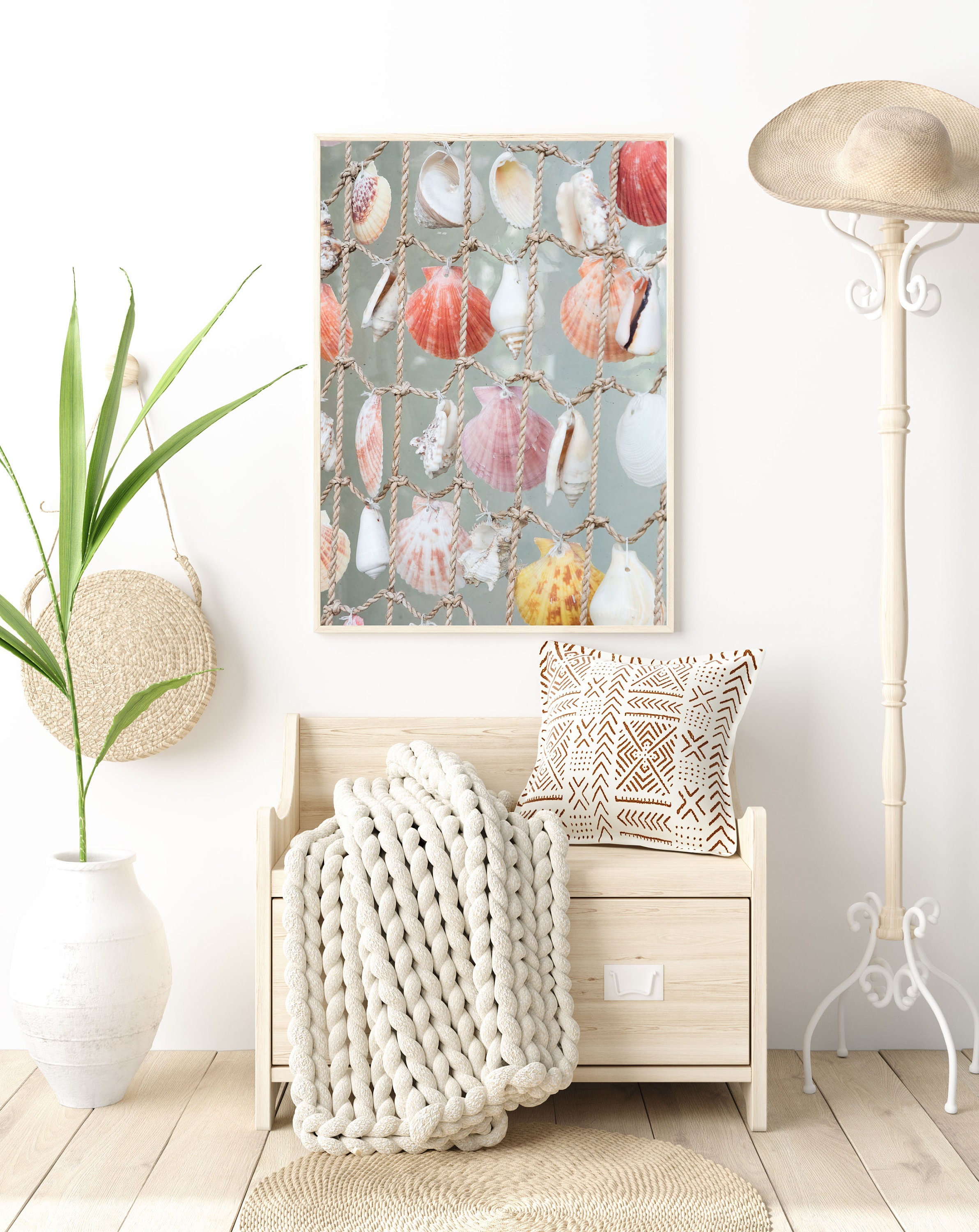 Seashell Photography Wall Art Print Downloadable Print Pink | Etsy