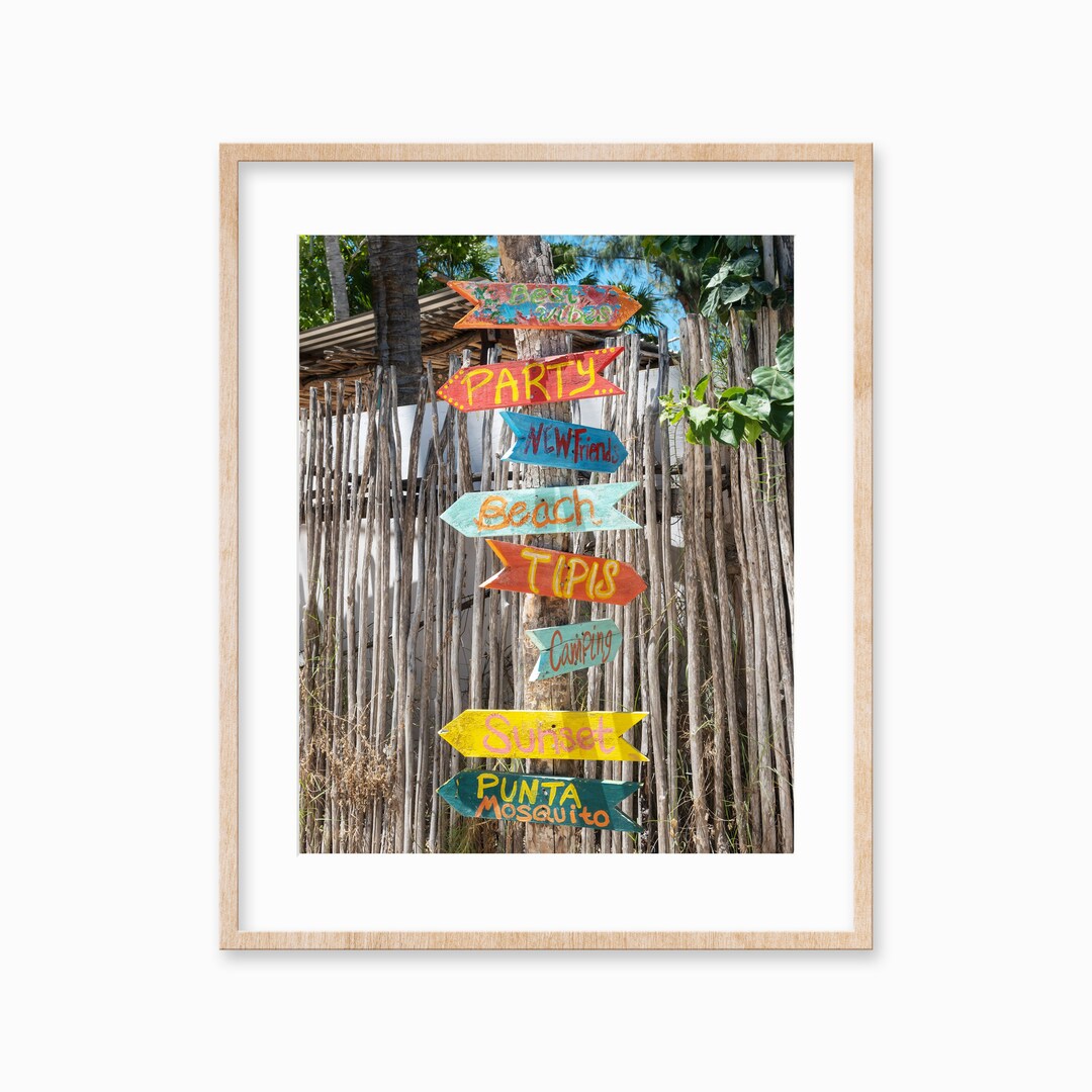 Isla Holbox Beach Sign Art Print: Mexico Travel Poster (digital ...