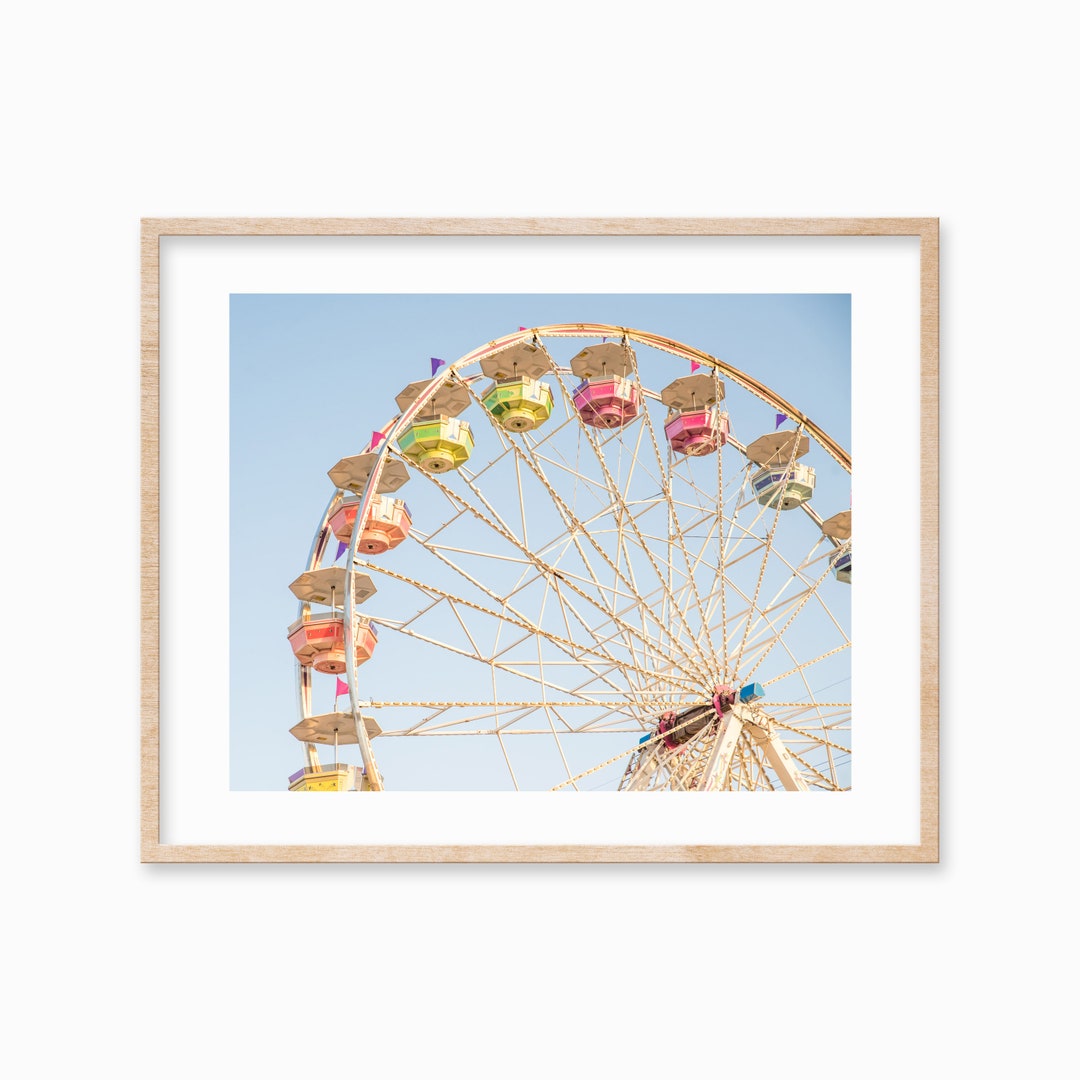 Ferris Wheel Print, Ferris Wheel Decor, Summer Art Print, Carnival ...