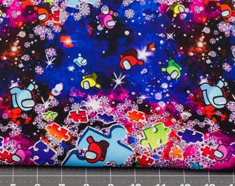 Autism Awareness Fabric,polyester Cotton Fabric/100% Cotton ,puzzle ...