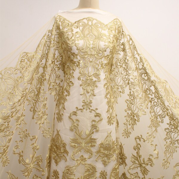 Gold Lace Fabric - Etsy