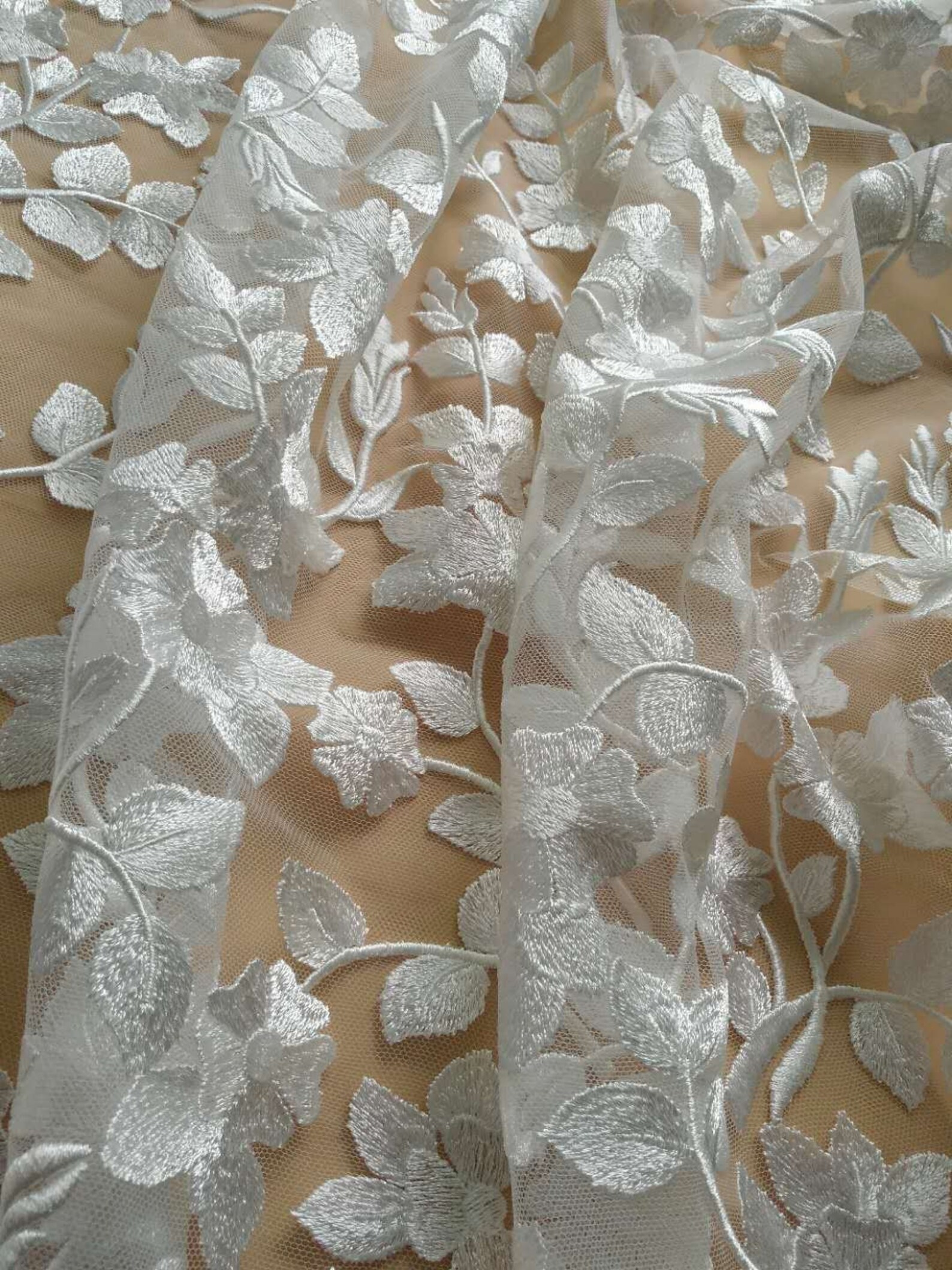 Elegant Floral Bridal Lace Fabric Super High Quality | Etsy