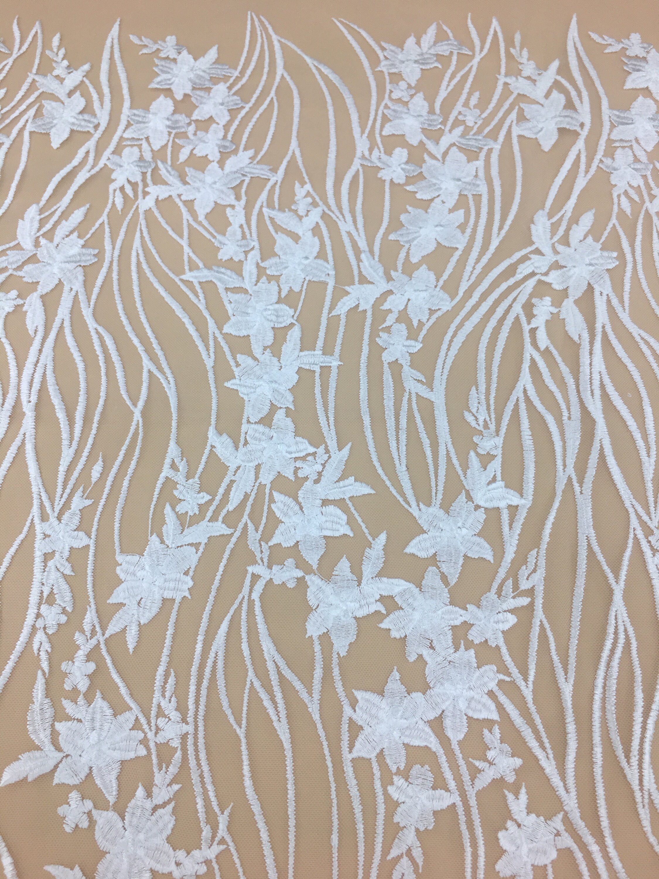 Tulle Embroidery Lace Fabric Embroidery Flower Dress Fabric | Etsy