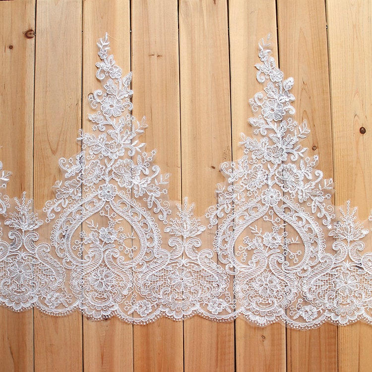 Bridal Lace Trimming Embroidered Lace Trim Sequin Lace - Etsy
