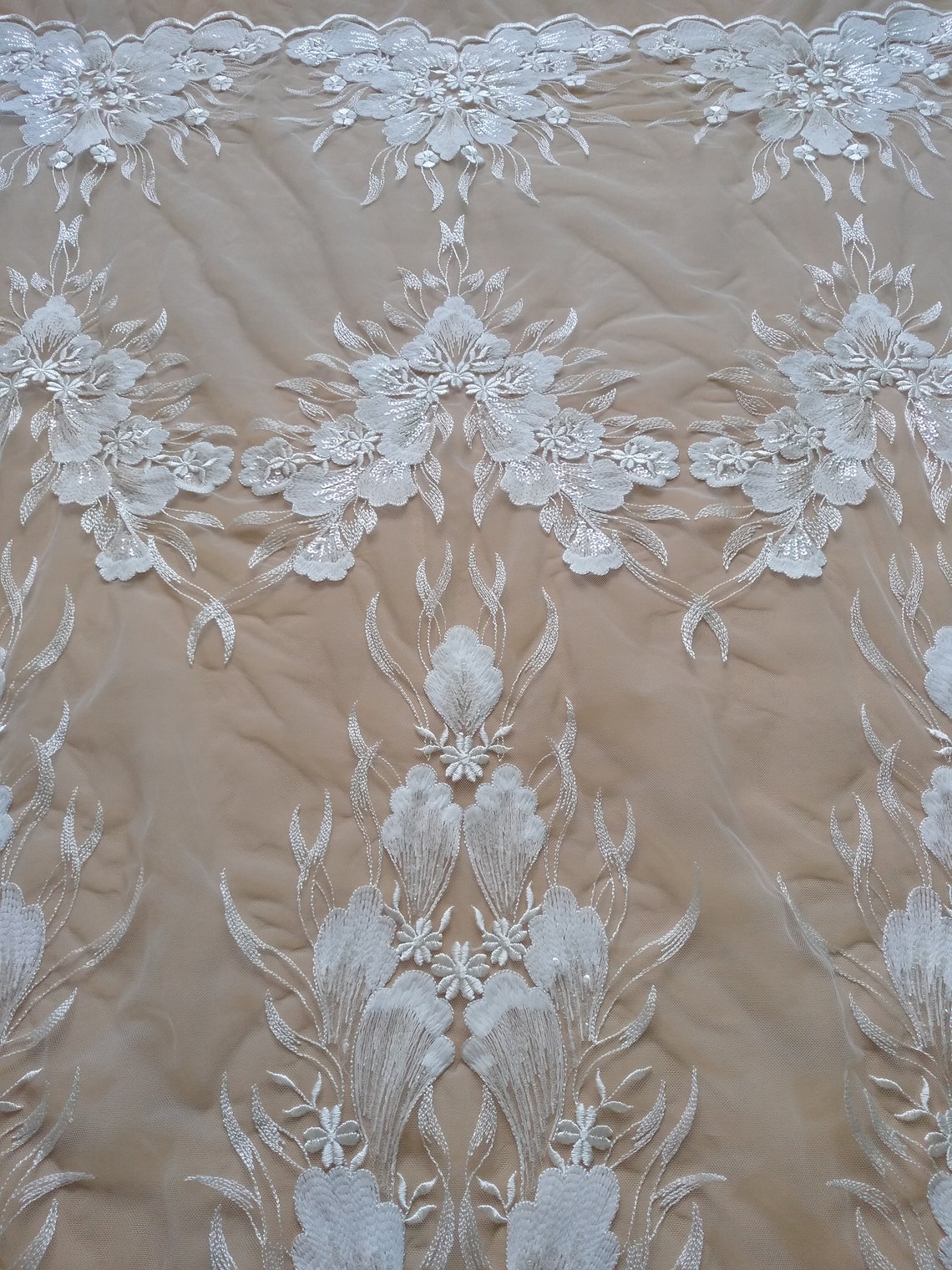 Flower Lace Fabric Wedding Dress Lace Fabric Bridal Lace | Etsy