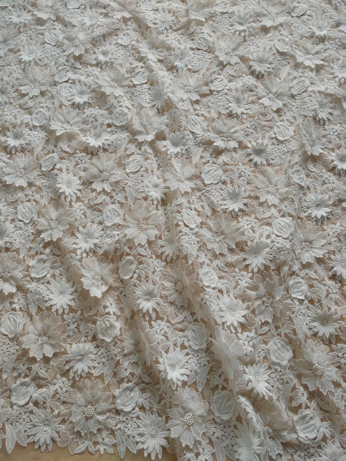 3d Lace Fabric With 3d Florals French Lace Fabric for Haute | Etsy