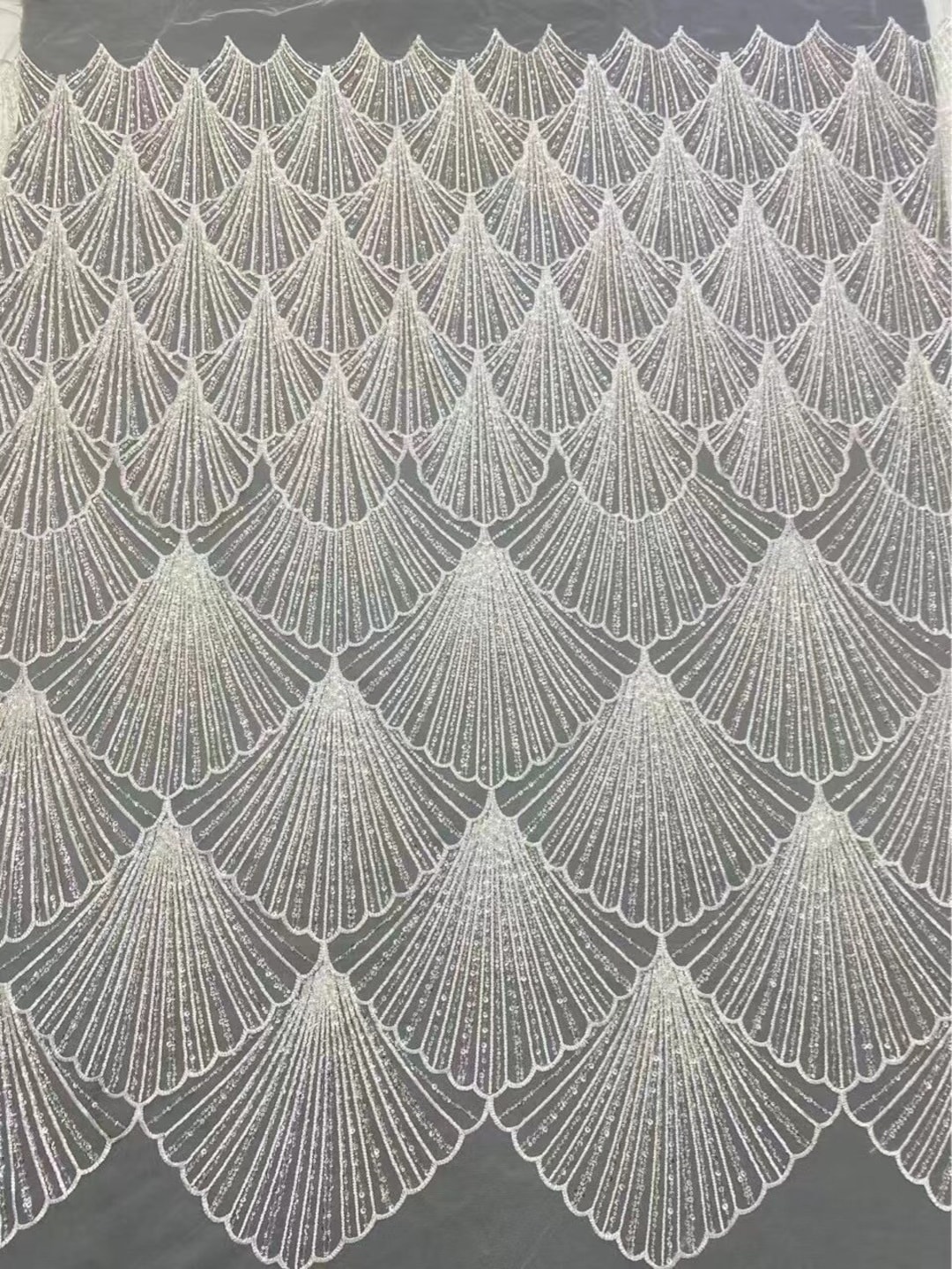 New Arrival Scallop Pattern Beaded Lace Fabric, Beaded Lace Fabric,lady ...