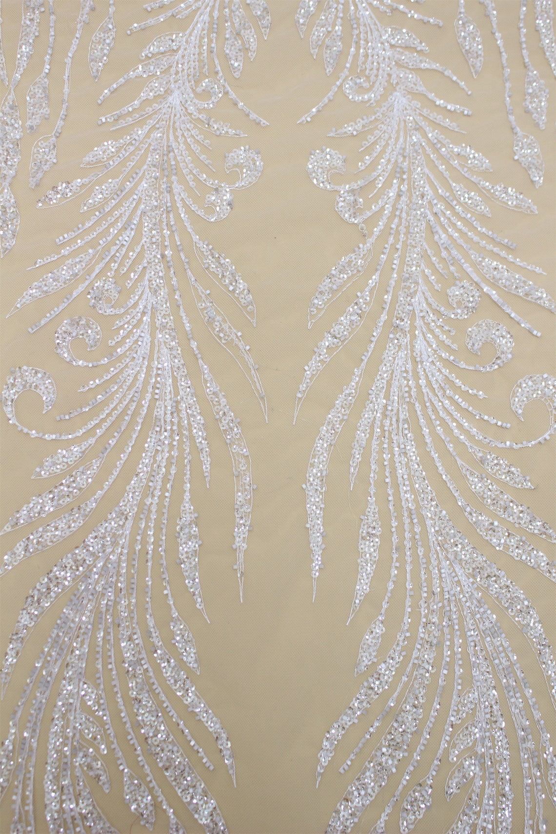 Heavy Beaded Fabric Wedding Dress Fabric Tulle Embroidery - Etsy