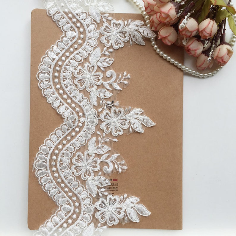 Bridal Lace Trim Luxury Wedding Lace Trim Embroidered Retro - Etsy