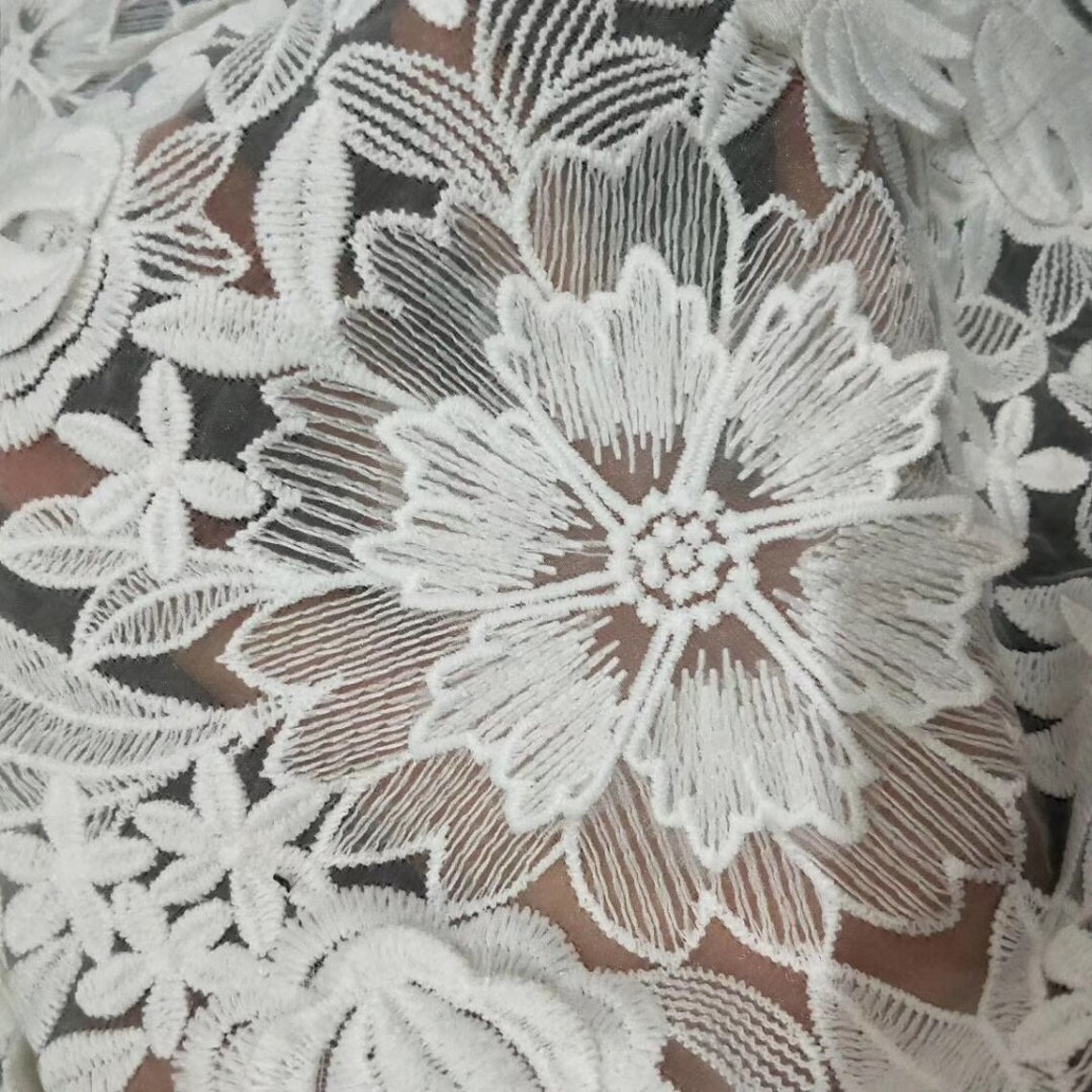 3d Lace Fabric With 3d Florals French Lace Fabric for Haute | Etsy