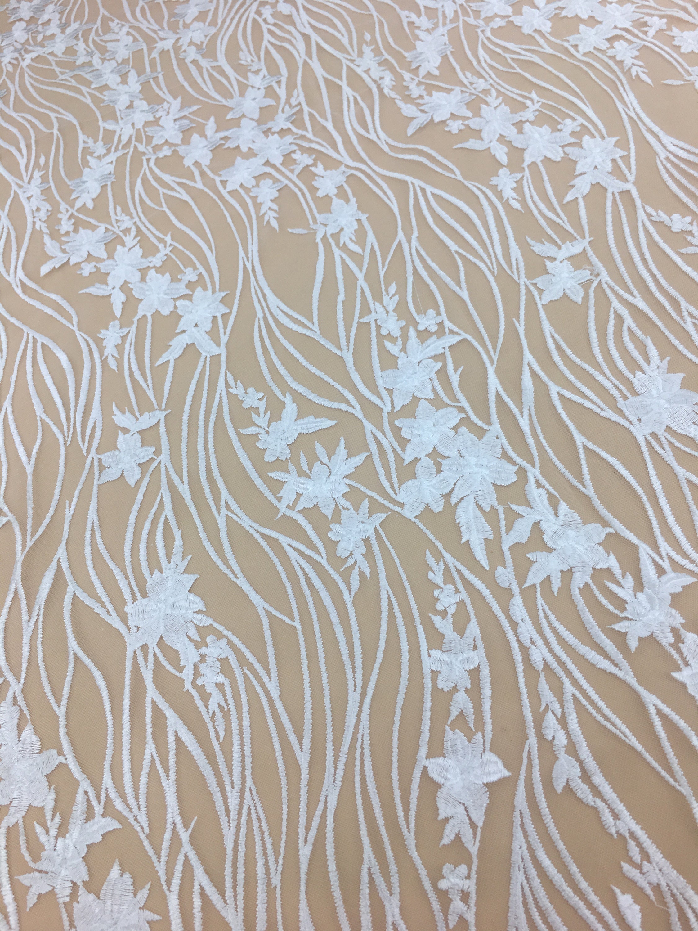 Tulle Embroidery Lace Fabric Embroidery Flower Dress Fabric | Etsy