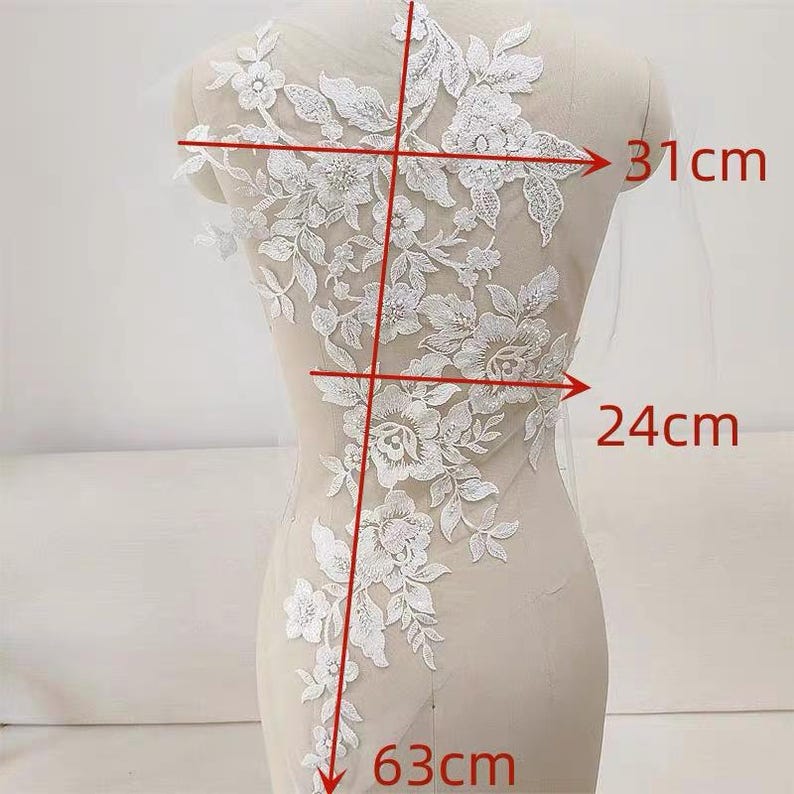 Floral Lace Applique: Embroidered Flower Bodice, Bridal Wedding Veil - Etsy