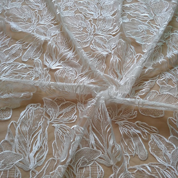 Flower Lace Fabric - Etsy