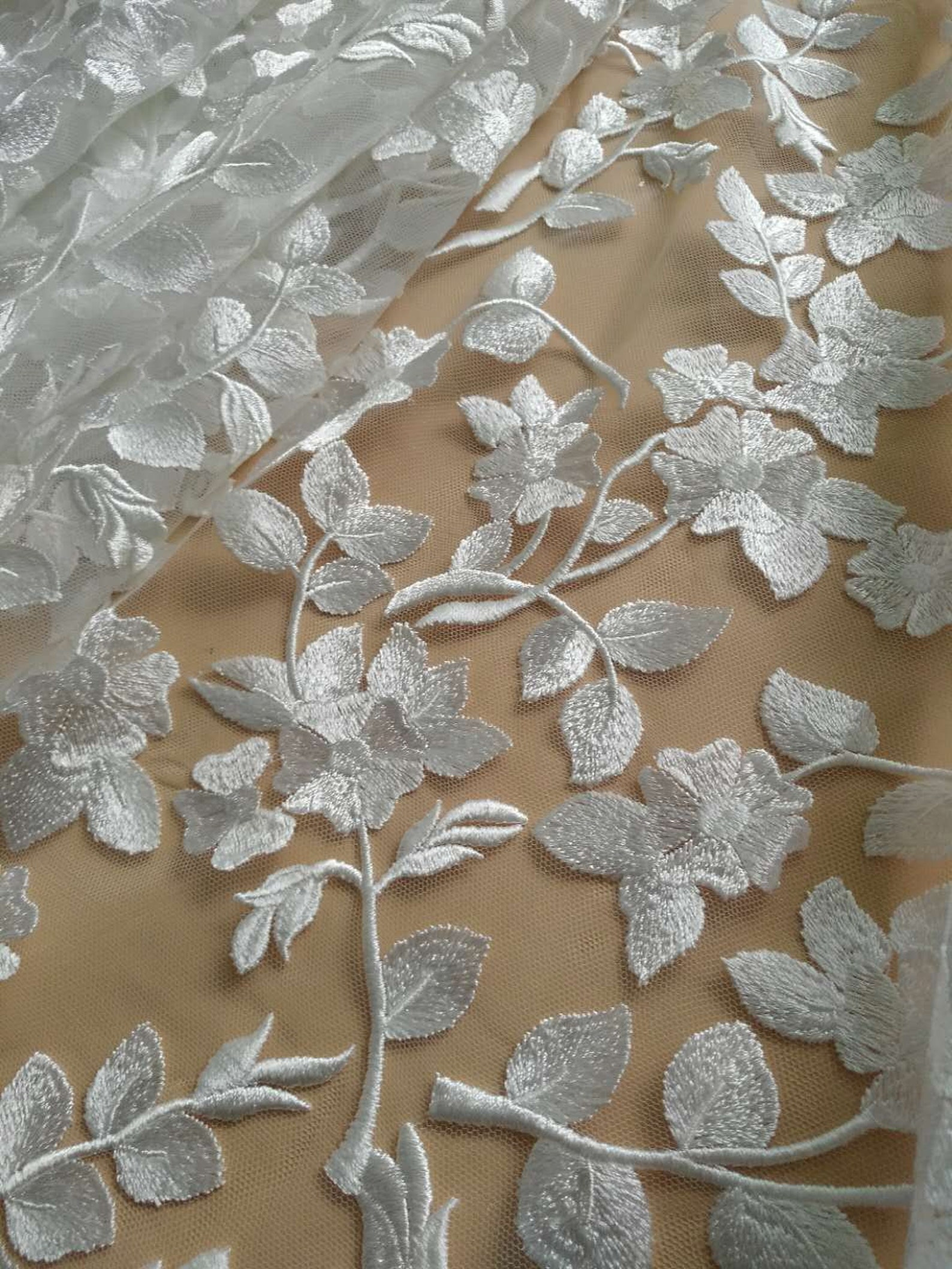 Elegant Floral Bridal Lace Fabric Super High Quality | Etsy