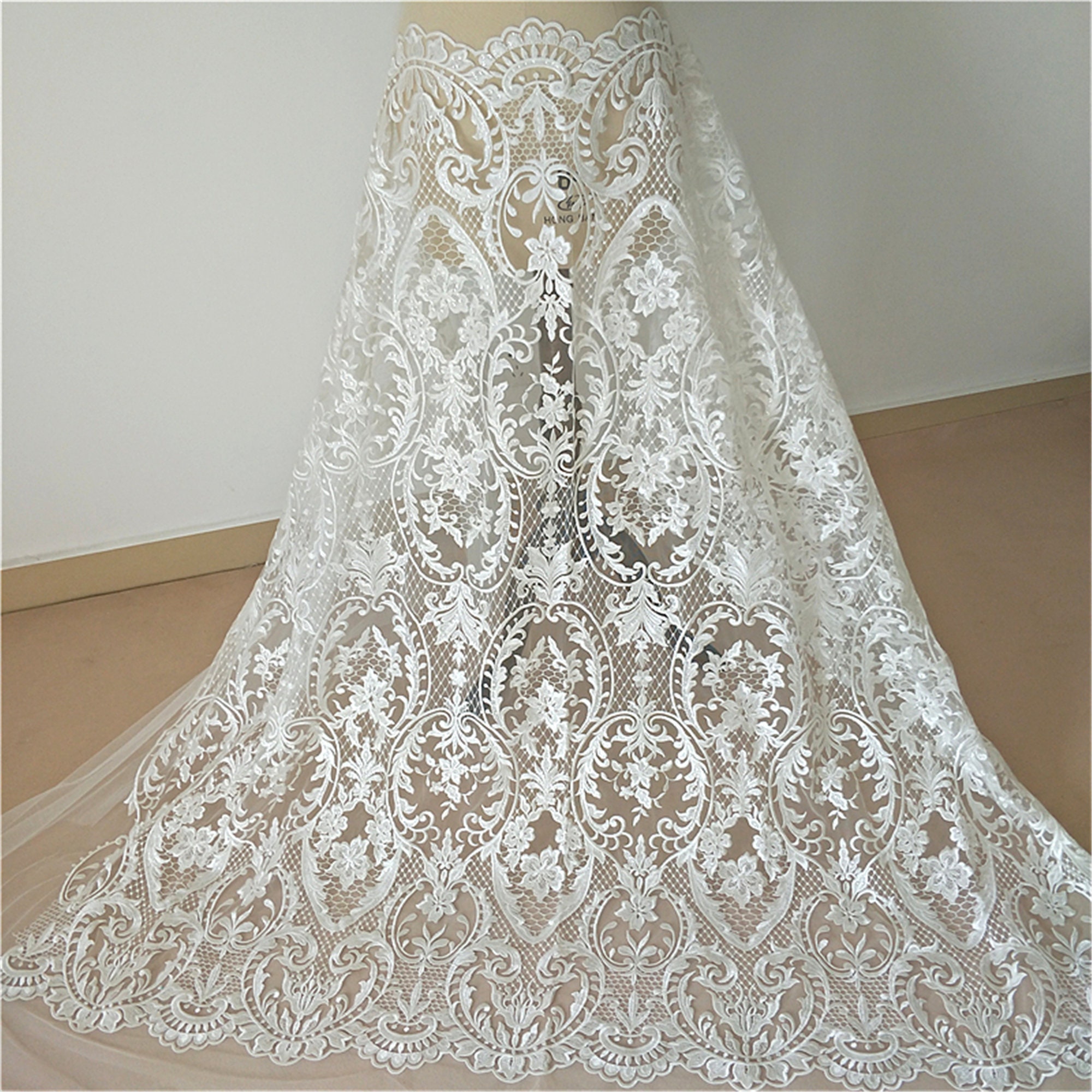 Tissu de robe de mariage de luxe tulle broderie tissu de - Etsy Canada