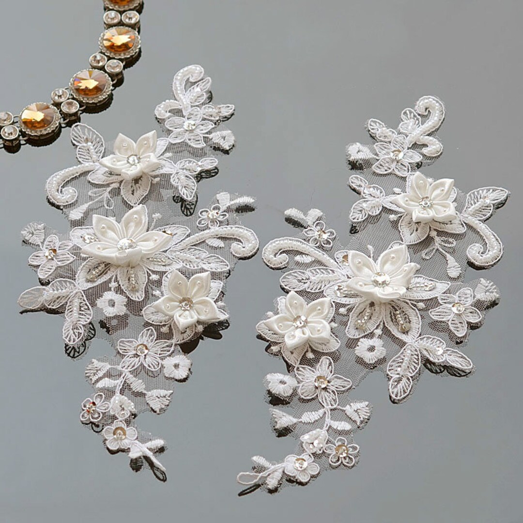 3d Lace Applique Heavy Beading Lace Applique With Sequins 3D - Etsy