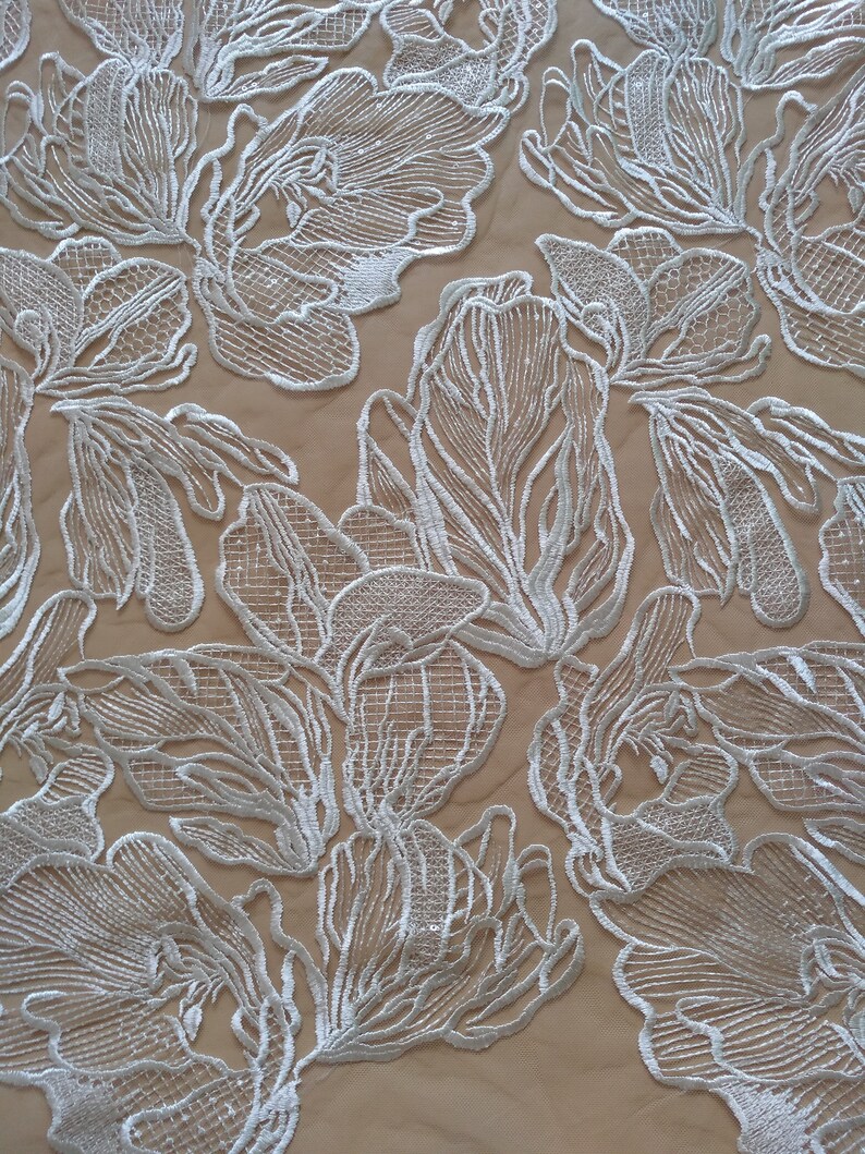 Flower Lace Fabric Wedding Dress Lace Fabric Bridal Lace | Etsy