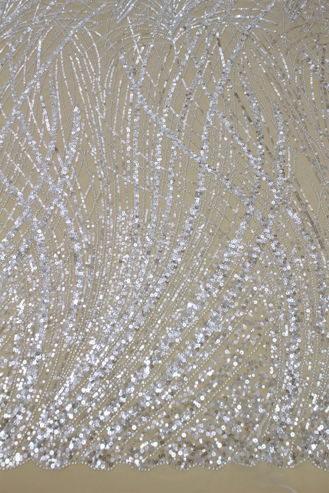 Heavy Beaded Sequin Lace Fabric: Off-white Bridal Gown Couture - Etsy