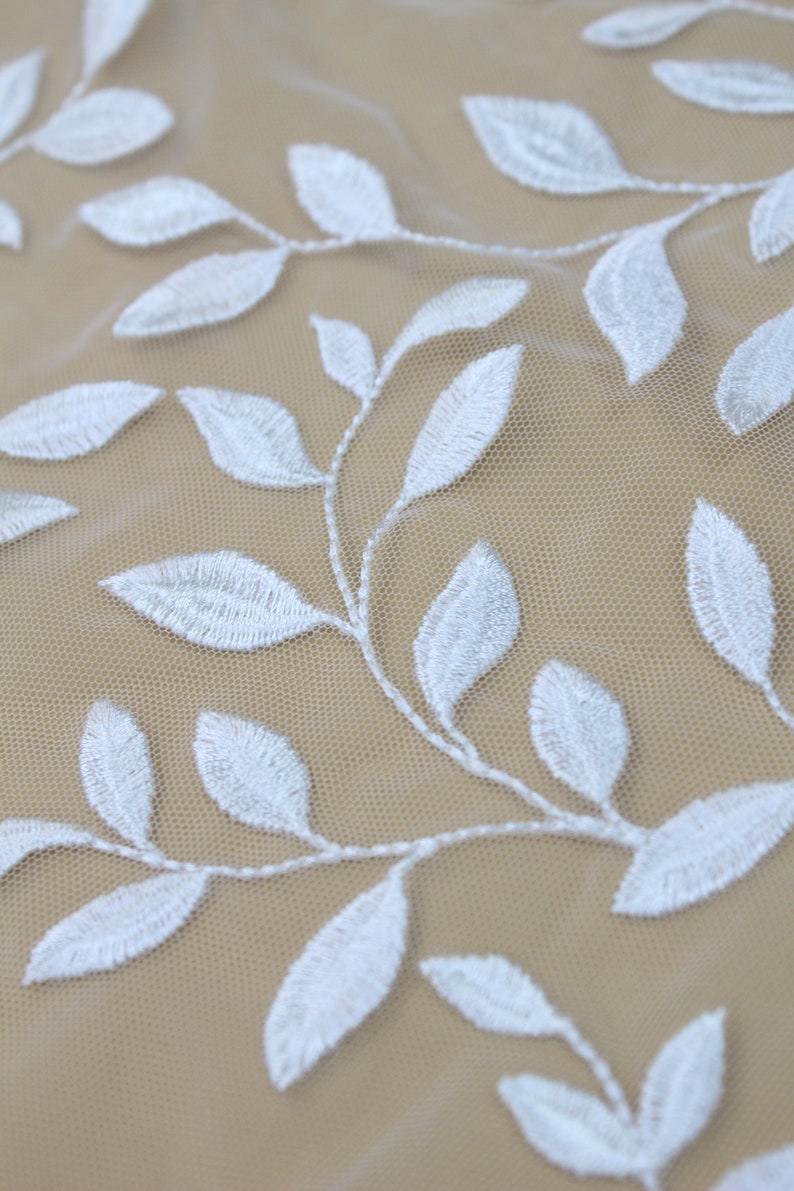 Vintage New Style Lace Fabric Off-white Embroidery Leaf Lace - Etsy
