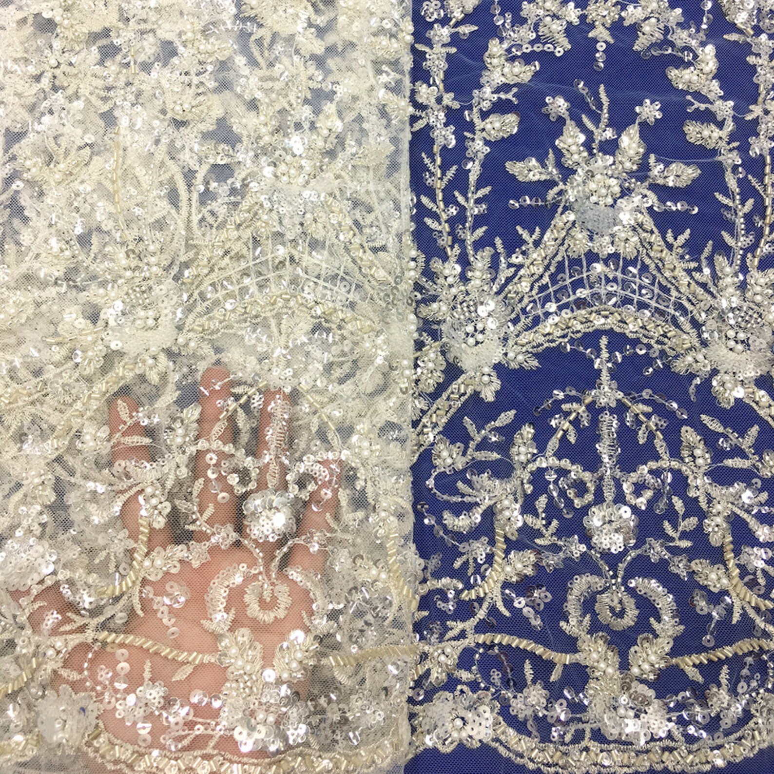 New Mesh Tulle Fabric, Beaded Mesh Lace Fabric, Prom Dress Fabric ...