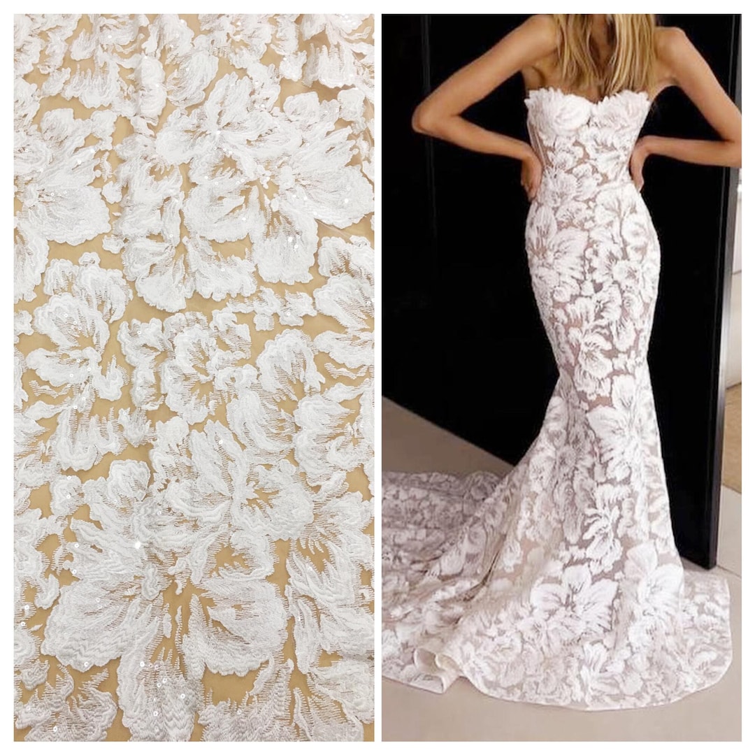 High Quality 3D Heavy Embroidery Lace Fabric for Wedding Dress,fashion ...