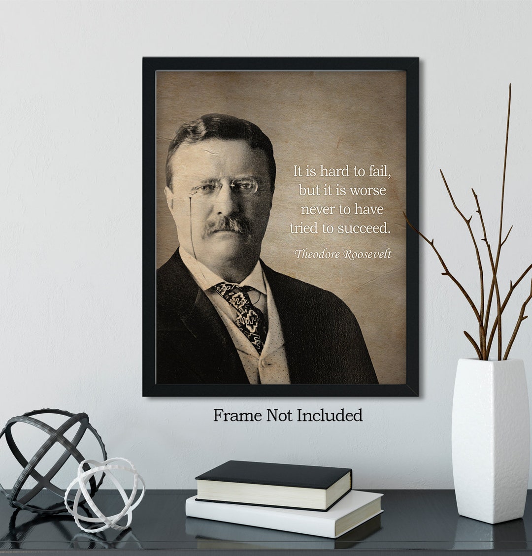 Theodore Roosevelt Quote, Patriotic President Living Room Print ...