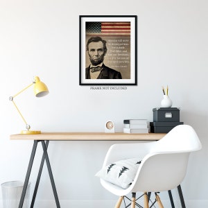 Abraham Lincoln Quote, Patriotic 4th of July Gift Wall Art ...