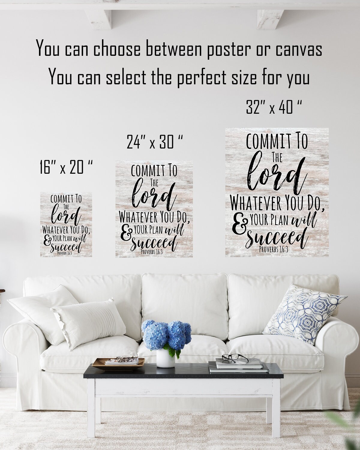 Scripture Wall Decor, Bible Verse Sign, Christian Wall Art, Proverbs 16 ...