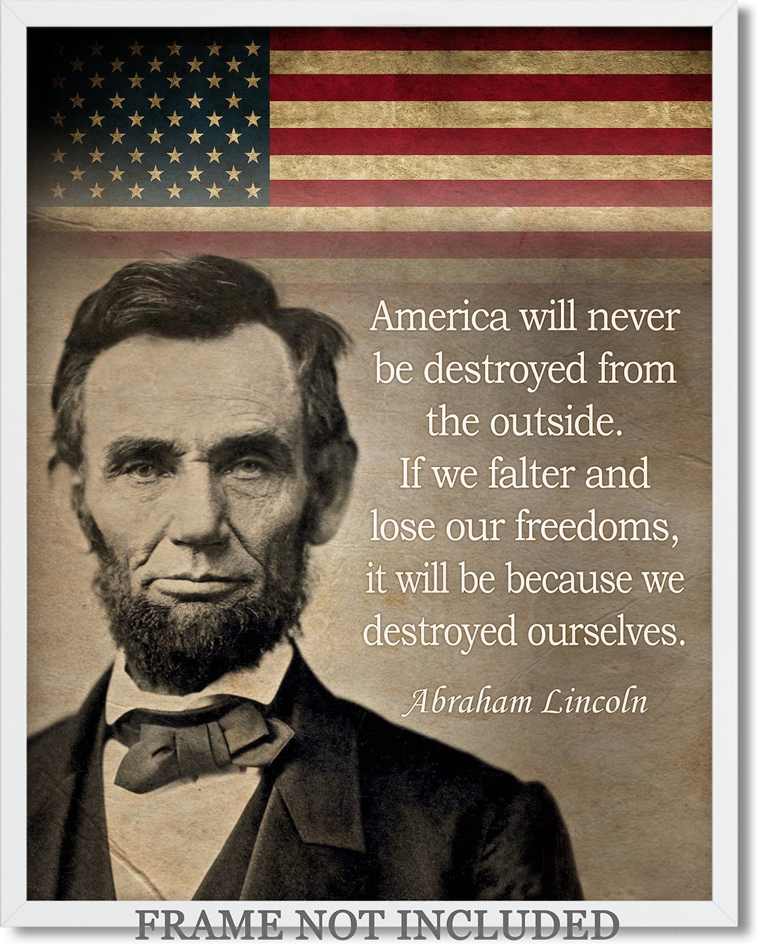 Abraham Lincoln Quote, Patriotic 4th of July Gift Wall Art ...
