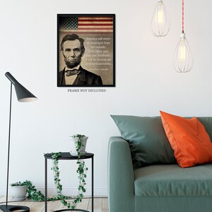 Abraham Lincoln Quote, Patriotic 4th of July Gift Wall Art ...