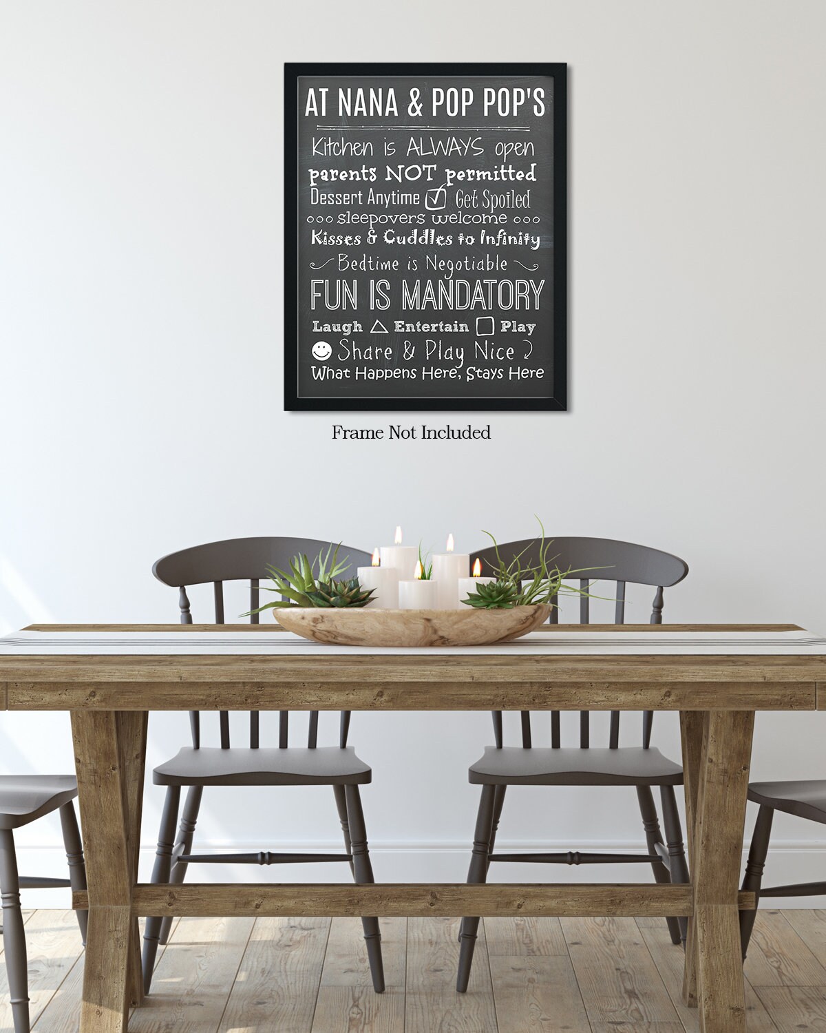Nana And Pop Pop s Rules Poster Canvas Sizes Etsy UK