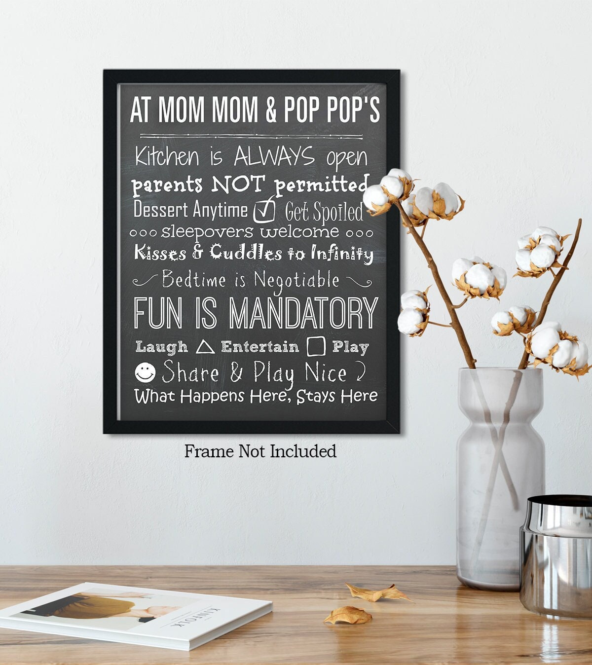 Mom Mom and Pop Pop's House Rules Sign, Fathers Mother's Mothers Day ...
