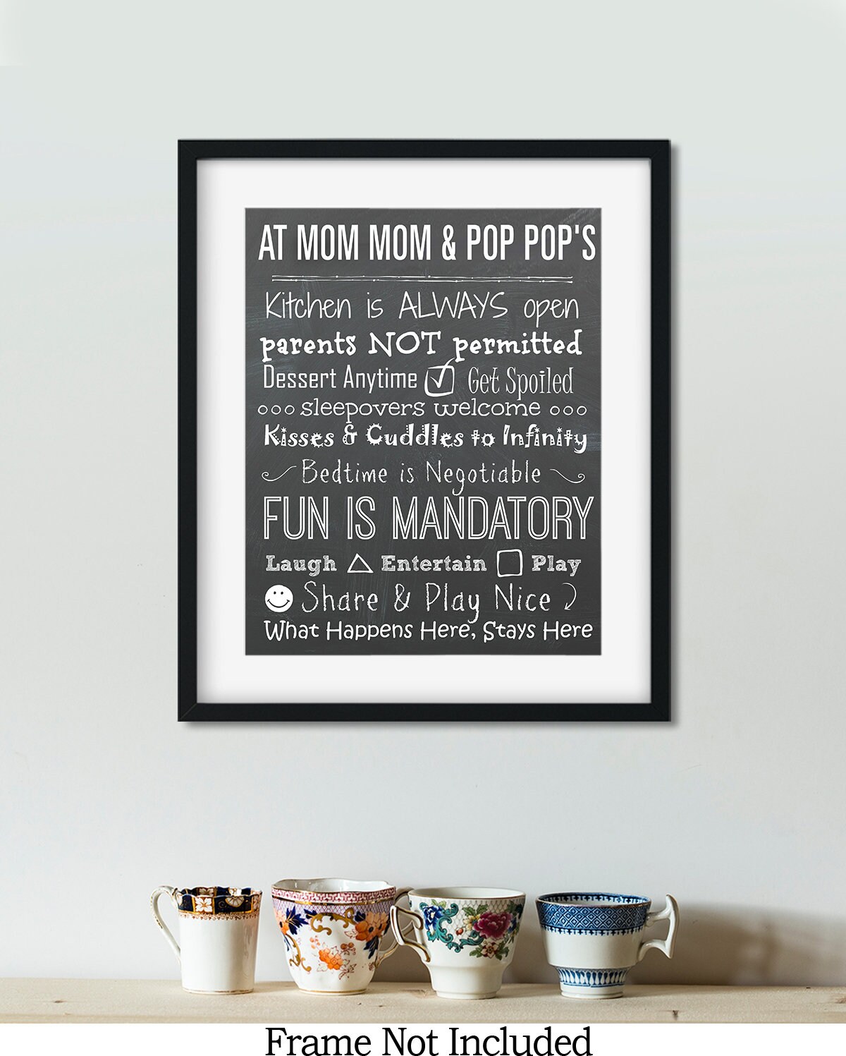 Mom Mom and Pop Pop's Rules Unframed 11x14 Wall Art - Etsy.de