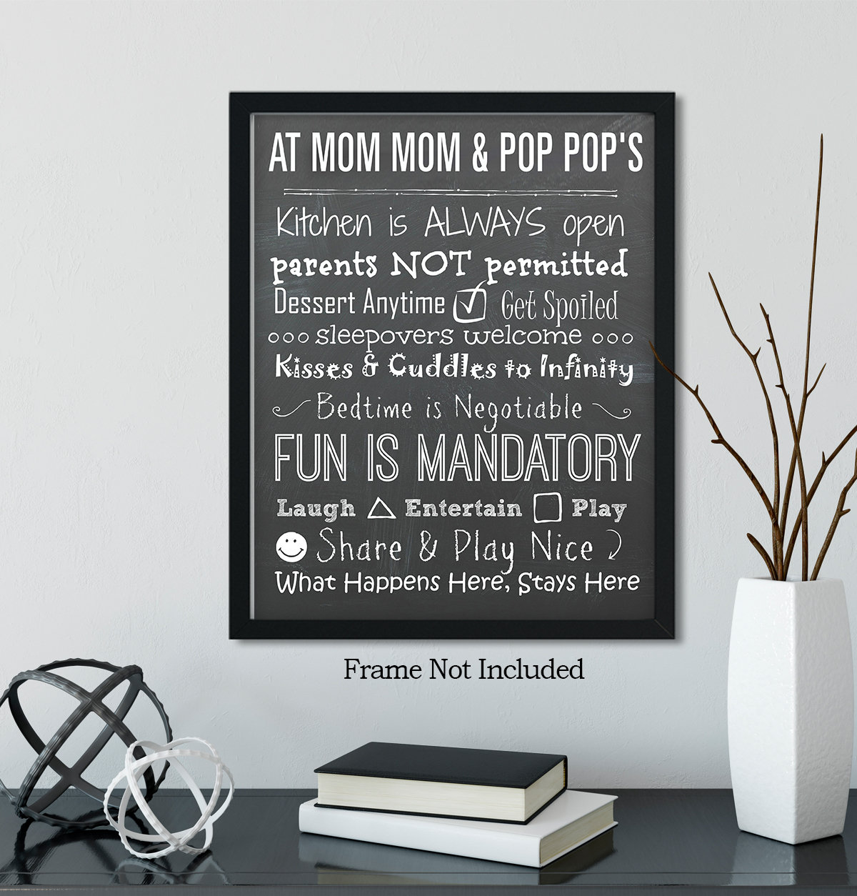 Mom Mom and Pop Pop's House Rules Sign, Fathers Mother's Mothers Day ...