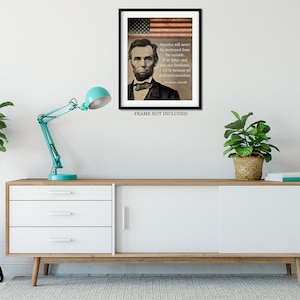 Abraham Lincoln Quote, Patriotic 4th of July Gift Wall Art ...