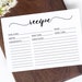 Recipe Card Watercolor Green Leaves 4x6 Editable Instant Download ...