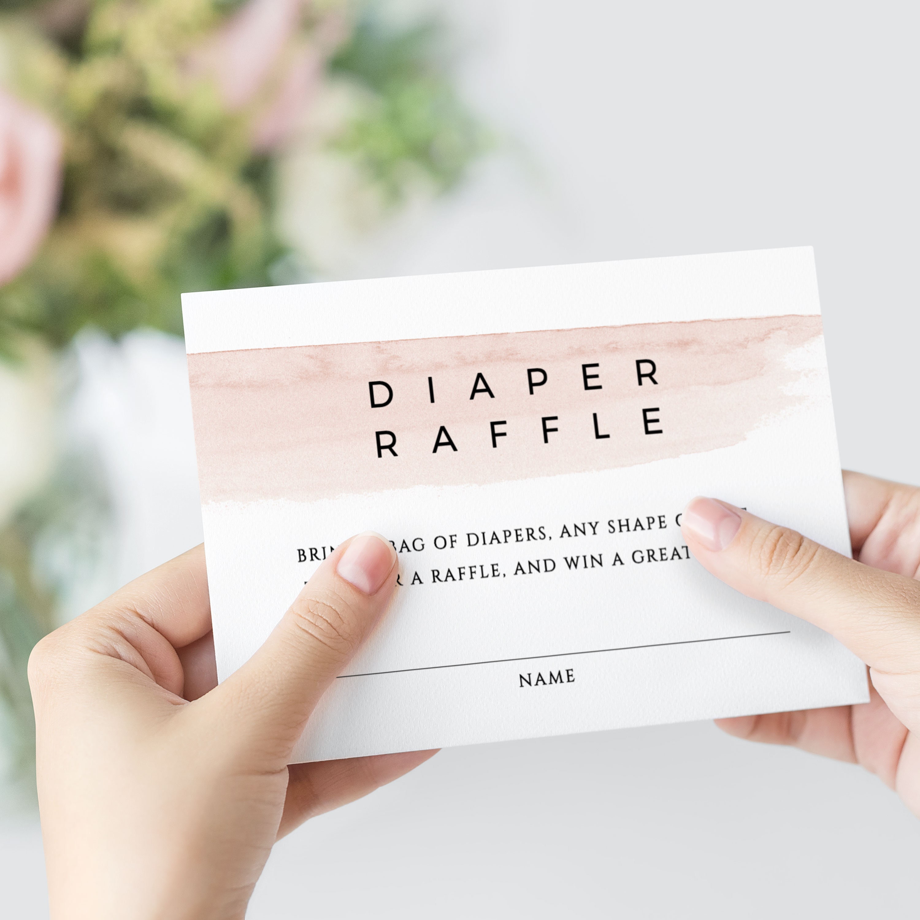 Diaper Raffle Wedding Watercolour Pink Brush 3.5x5 - Etsy