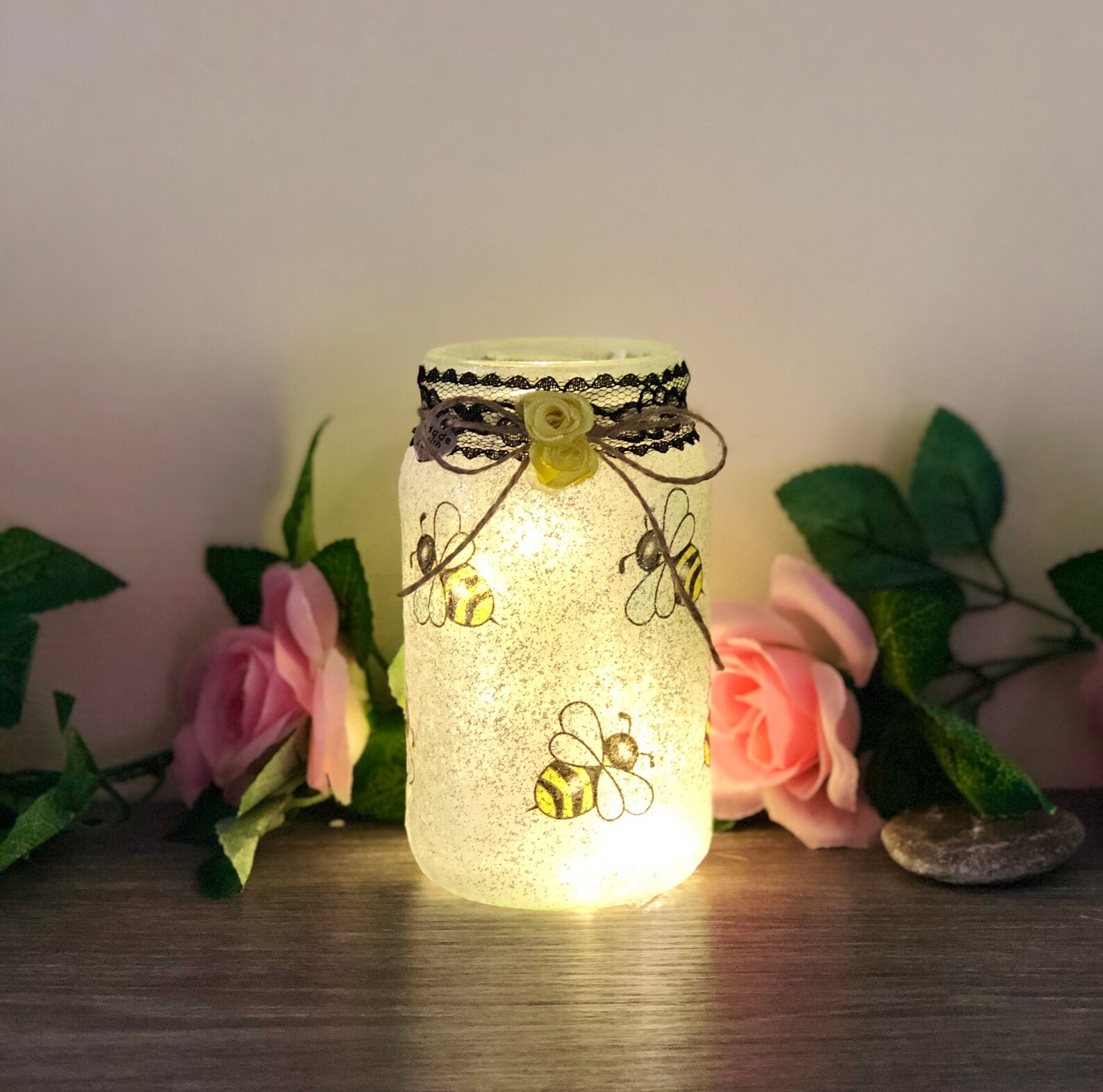 Light up Bee Jar Home Decor Gift for Bee Lovers - Etsy UK